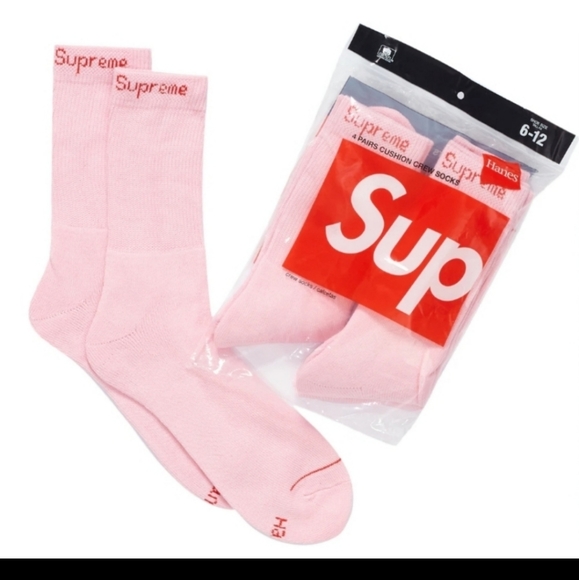 Supreme | Underwear & Socks | Supreme Pink Crew Socks | Poshmark